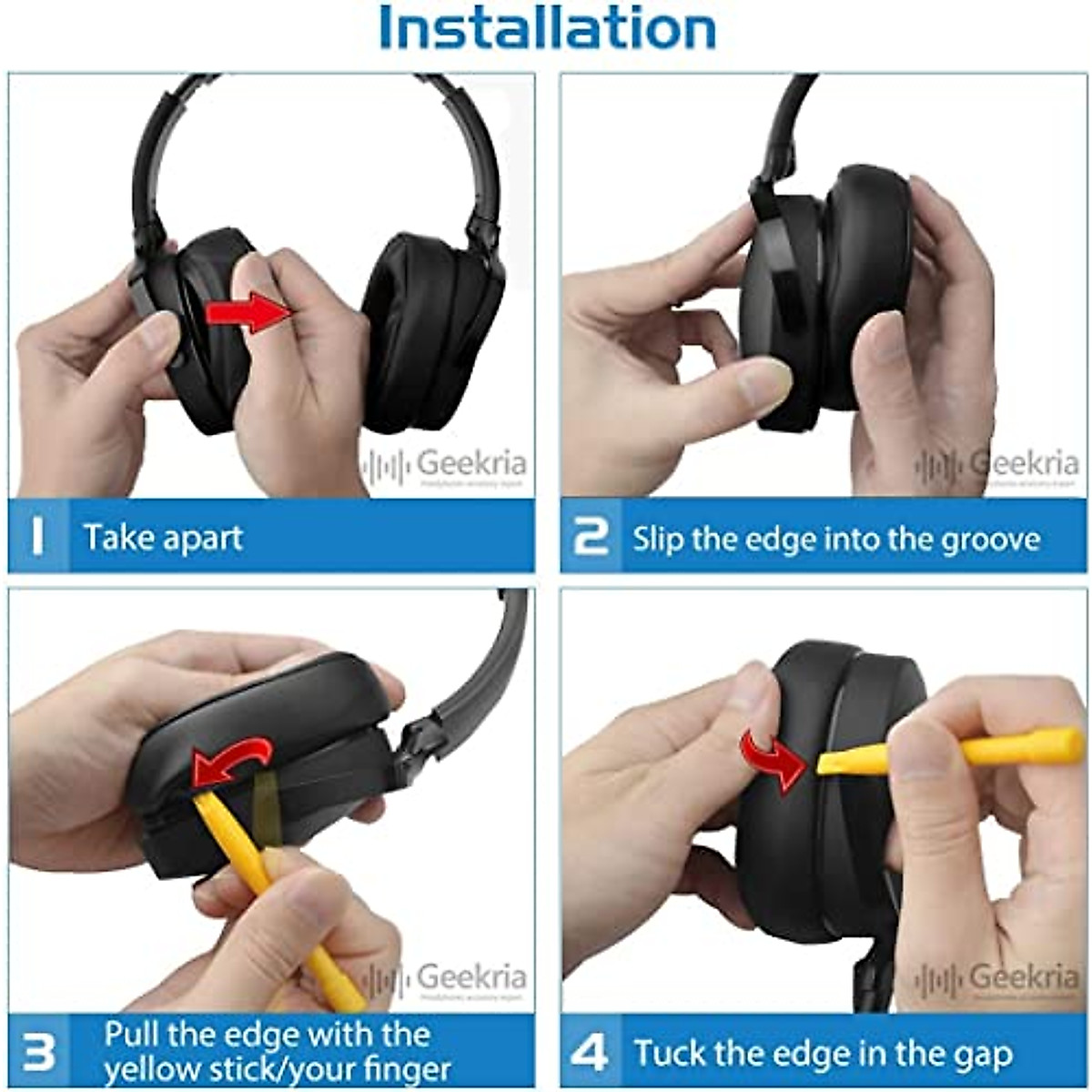 Geekria Sport Cooling-Gel Replacement Ear Pads for Skullcandy Crusher Wireless, Crusher Evo, Crusher ANC, Hesh 3, Hesh Evo, Hesh ANC Headphones Ear Cushions, Headset Earpads, Ear Cups (Black)