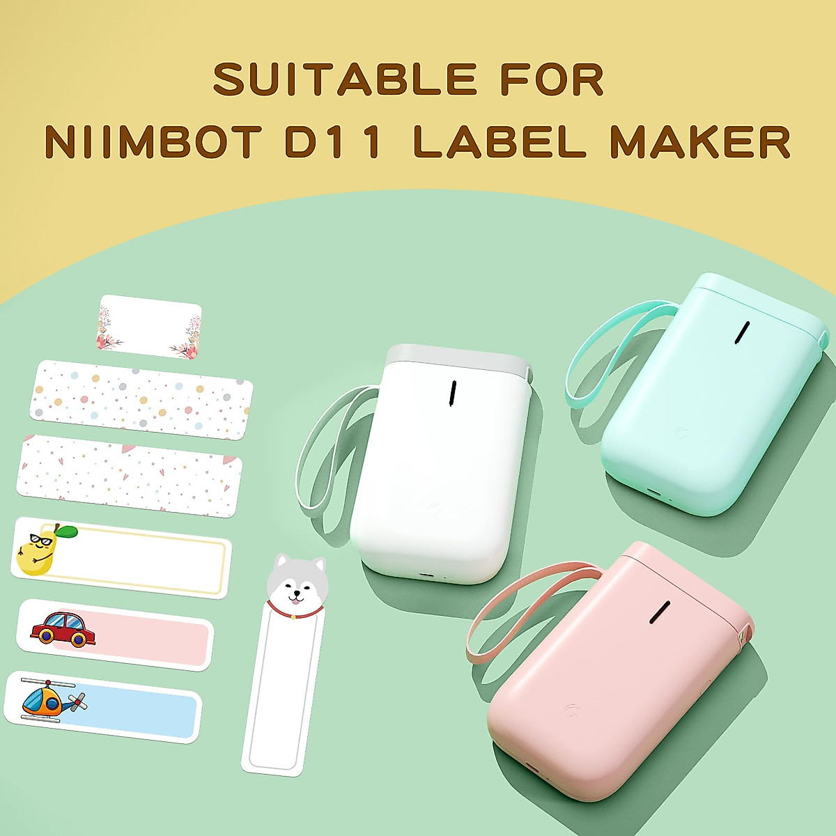 NIIMBOT Label Maker Tape (0.55" x 1.18") Printer Sticker Paper with Self-Adhesive for D11/D110/D101 Label Maker,1 Roll of 210 (Clear)