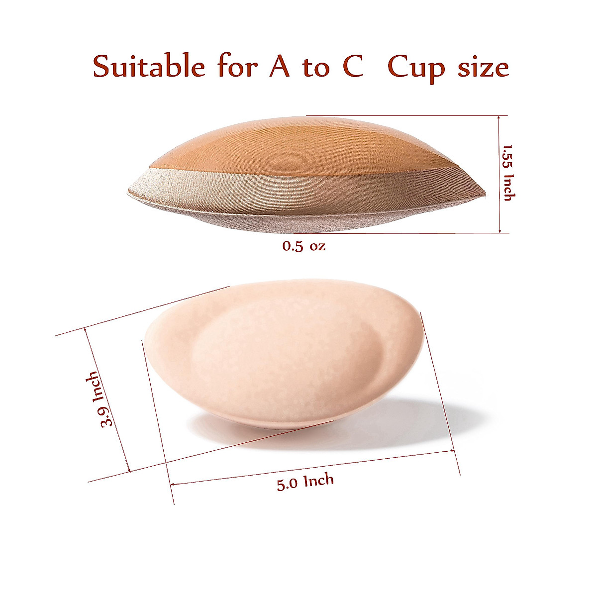 Adhesive Bra Insert Pads Reusable Breast Enhancer Bra Pads Removable Breathable Sticky Push Up Inserts Pad Bra