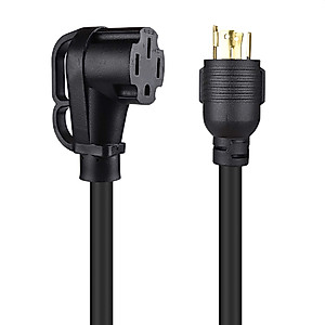 Cable Matters 4 Prong 50 AMP to 30 AMP Generator Adapter (30 AMP to 50 AMP RV Adapter, Generator Cord) - 1.5 Feet (NEMA L14-30P to 14-50R)