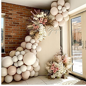 Double Stuffed Neutral Beige And White Sand Balloons Garland Blush Ivory Apricot Balloons Cream White Sand Balloons Arch Kit For Baby Shower Gender Reveal Birthday Boho Party Decorations