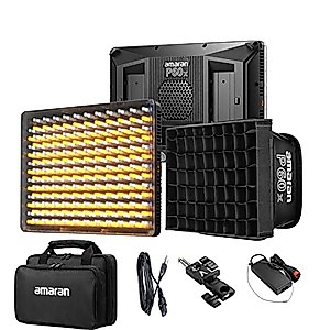 Aputure Amaran P60X Led Video Light Bi-Color 60W Video Panel Light Support Sidus Link APP, OLED Screen, Dual Power Supply Methods