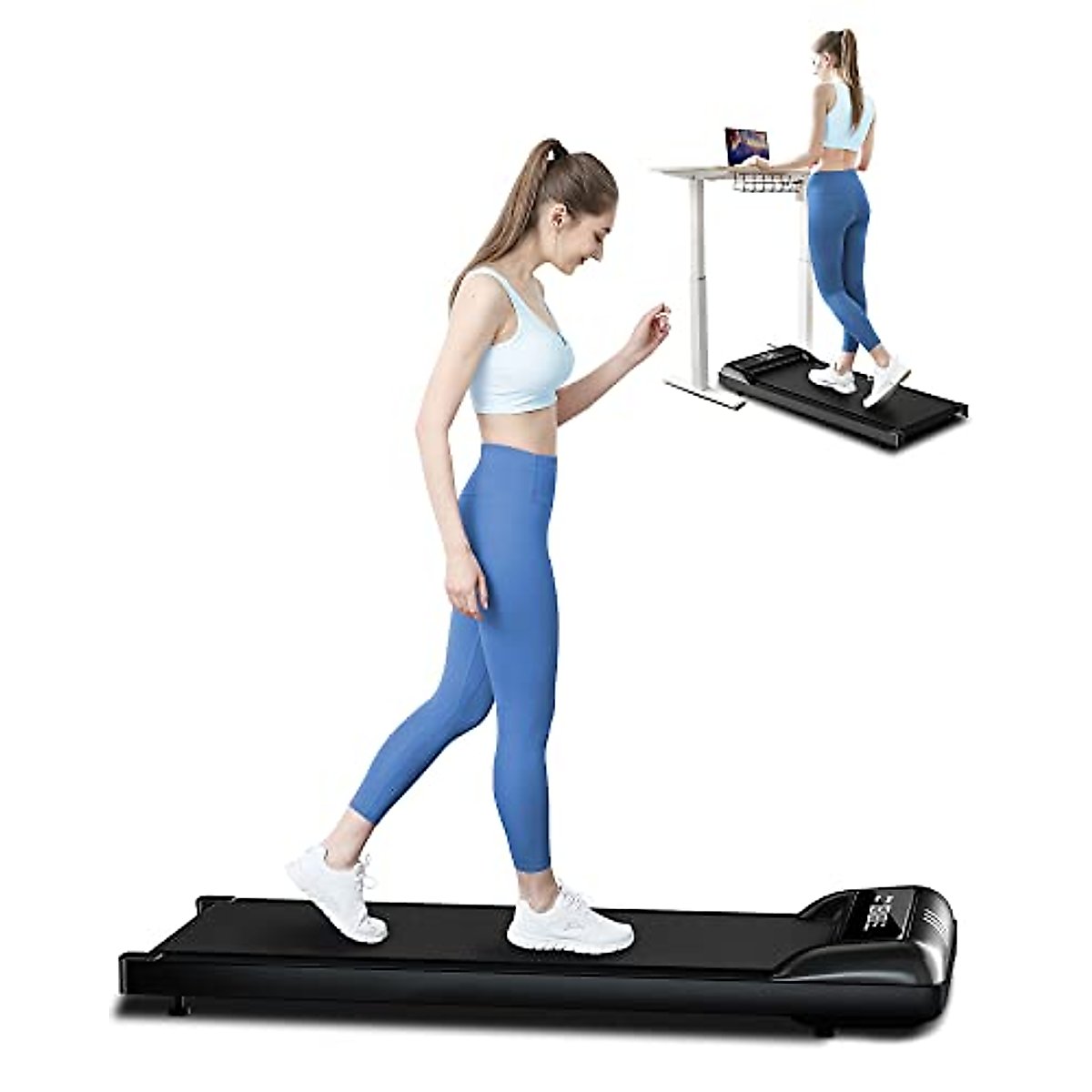 Walking Pad Under Desk Treadmill,Portable 2 in 1 Desk Treadmill for Home,Quiet Mini Walking Pad for Work from Home with Remote Control(𝐋𝐢𝐟𝐞𝐭𝐢𝐦𝐞 𝐖𝐚𝐫𝐫𝐚𝐧𝐭𝐲)