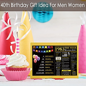 KDVOG 40th Birthday Card Gifts for Women Men, Jumbo 40 Year Old Birthday Gift for Wife Husband, 40th Birthday Card for Him Her, Funny 30 Year Old Birthday Gifts Idea for Friends, Back In 1983