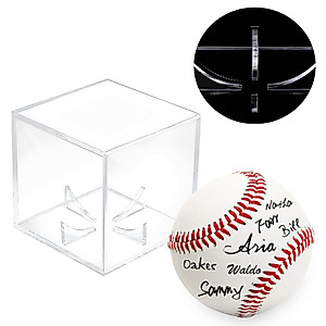 Baseball Display Case, UV Protected Acrylic Baseball Holder, Display Case for Autographed Baseball, Tennis Ball, Golf Ball, Memorabilia Display Cases (Baseball Case 1 Pack)