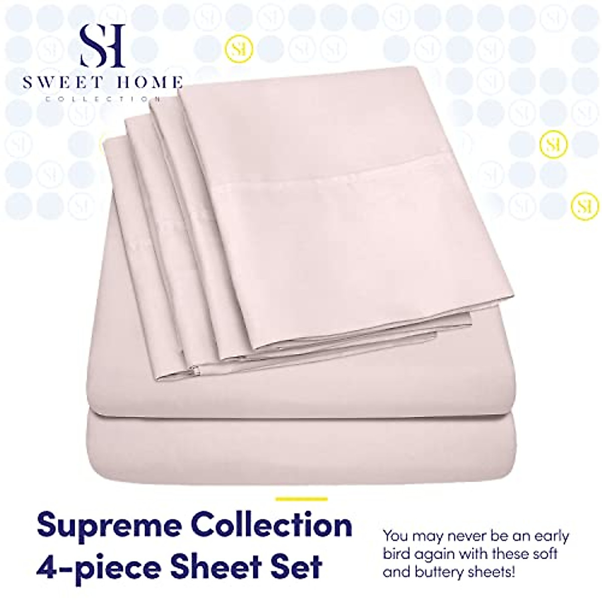 Twin Size Bed Sheets - 4 Piece 1500 Supreme Collection Fine Brushed Microfiber Deep Pocket Twin Sheet Set Bedding - 1 EXTRA PILLOW CASES, GREAT VALUE, Twin, Pale Pink