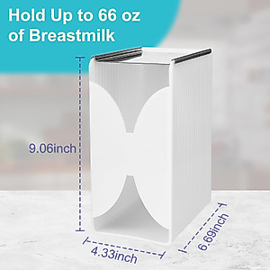 Freeze Organizer and Tower for Breastmilk Storage Bags, Milkybox First-in First-Out Container Storing System with Quick-Freeze Tray to Freezing Breastmilk, Reusable and Breastfeeding Essentials