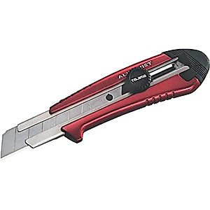 Tajima AC-701R 1" Rock Hard Aluminist Red Magazine Utility Knife w/ 3 Blades