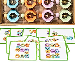 Almencla Montessori Shape Matching Game Toy, Stacking Toy for Toddlers Children Birthday Gift, Colorful