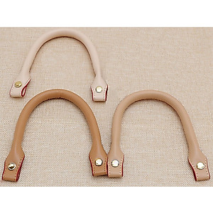 2pcs Synthetic Leather Genuine Quality Replacement Interchangeable Shoulder Strap for Handbags Purse Bags- Beige
