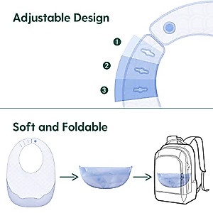 BABELIO Ultra-Thin Set of 3 Silicone Baby Bibs for Babies & Toddlers (6-72 Months), Extra Soft and Durable Silicone Bibs, BPA Free, Waterproof, Unisex (Blue/Light Yellow/Pink)