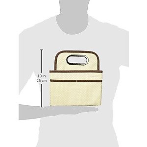 Delta Children Portable Nursery Caddy - Essential Lightweight Storage Bin with Multiple Compartments - Easy Storage/Organization Solution, Beige