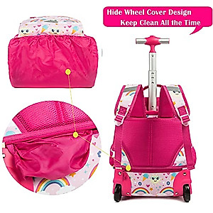 MOHCO Rolling Backpack 16 inch Kids Wheeled School Backpack Set for Boys and Girls