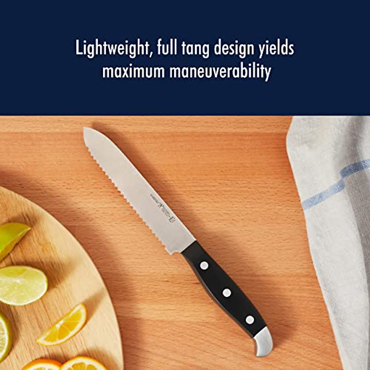 HENCKELS Statement Razor-Sharp 5-inch Serrated Tomato Knife, German Engineered Informed by 100+ Years of Mastery