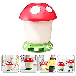 Zerodeko Step On Plastic Trash Can Mushroom Waste Organizer Decorative Cute Wastepaper Basket Foot Pedal Bathroom Garbage Container Kitchen Rubbish Bin