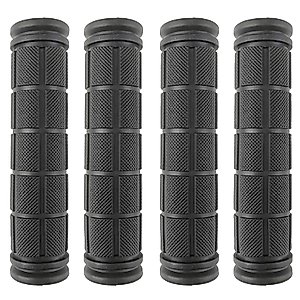 Kasteco 2 Pairs Bicycle Handle Bar Grips Mushroom Grips for BMX/MTB/Road Mountain Bikes, Black