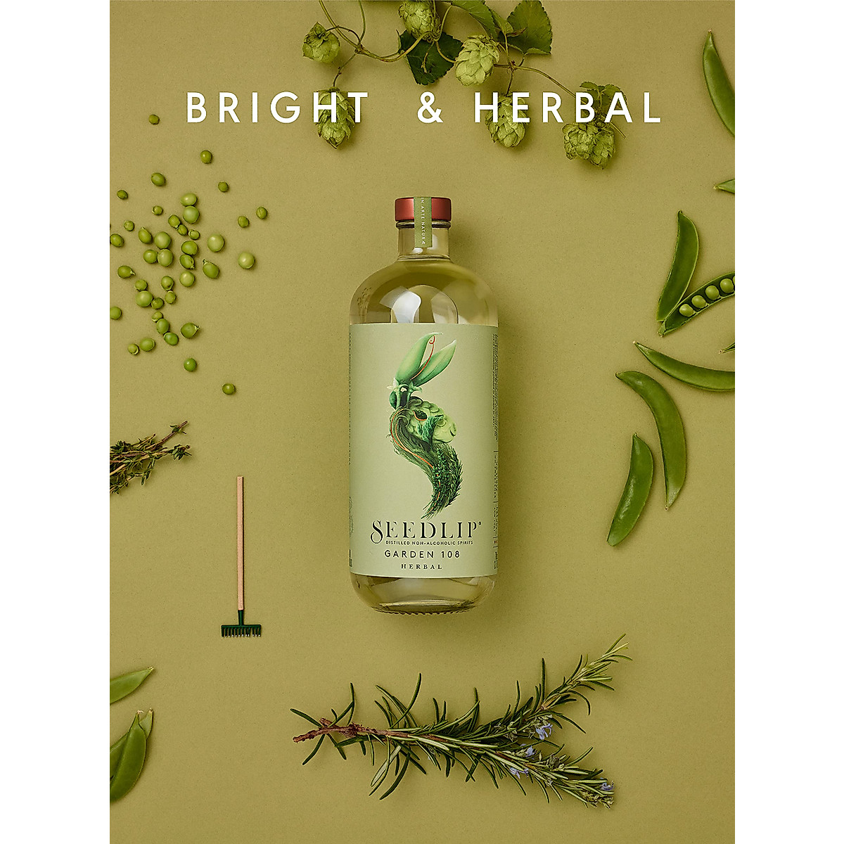 Seedlip Garden 108 - Non-alcoholic Spirit | Calorie Free, Sugar Free | Non-alcoholic Cocktails | 23.7fl oz (700ml)