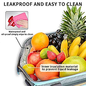 Lunch Bags for Women, Insulated Lunch Bag Reusable Lunch Bag Leakproof Large Lunch Bag with Adjustable Shoulder Strap, Multi-Pocket Lunch Bag for Work, Office, Picnic, Outdoor (Green)