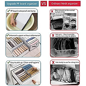 Upgraded Wardrobe Clothes Organizer for Jeans 3PCS Larger Clothing Storage Organizer Washable Closet Drawer Organizer for Folded Clothes, Thin Coats, Jeans, Leggings, Sweaters, T-shirt