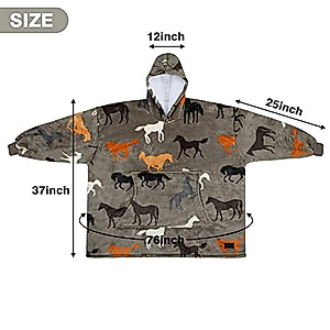 Tirrinia Oversized Wearable Blanket Hoodie, Blanket Hoodie for Women Men Adult, Soft Blanket Sweatshirt Hoodie with Large Pocket