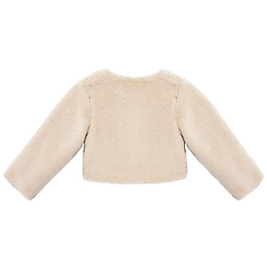 Lilax Girls Cozy Faux Fur Long Sleeve Crew Neck Dress Coat (Beige,7)