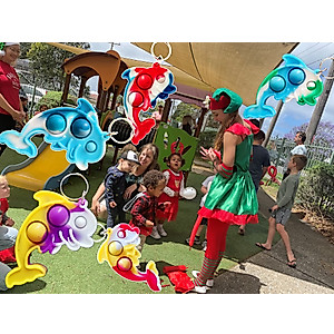 Roaqua (Students Gifts and Dolphin Party Favors) 20 Packs Bulk Mini Pop for Kids,Cool Shape Sensory Small Bubble Fidget Tools