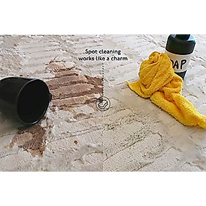 Revival Rugs Gambit 5'3"x8' Checkered Rug Washable Area Rug for Living Room Bedroom - 100% Recycled Oeko-TEX Certified, Medium Pile, Green, Beige