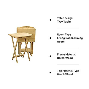 Winsome Wood Alex Snack Table Natural Set 5 Pc, 25.98 inches