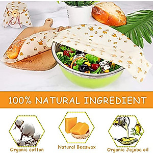 Beeswax Food Wrap (Set of 7) Sustainable Alternative to Aluminum Foil and Albal Paper - For Fruits, Vegetables, Bread, Cheese and Other Foods
