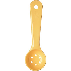 Carlisle FoodService Products 492304 Perforated Short Handle Portion Control Spoon, 1 oz, Yellow