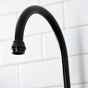 Kingston Brass KS7795PLBS English Country Bridge Kitchen Faucet with Brass Sprayer, Oil Rubbed Bronze