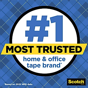 Scotch Wall-Safe Tape, 2 Dispensered Rolls, Sticks Securely, Removes Cleanly, Invisible, Designed for Displaying, Photo Safe, 3/4 in x 600 in (183-DM2)