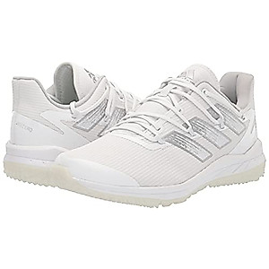 adidas Men's Adizero Afterburner 8 Turf Baseball Shoe, White/Silver Metallic/Team Light Grey, 10.5
