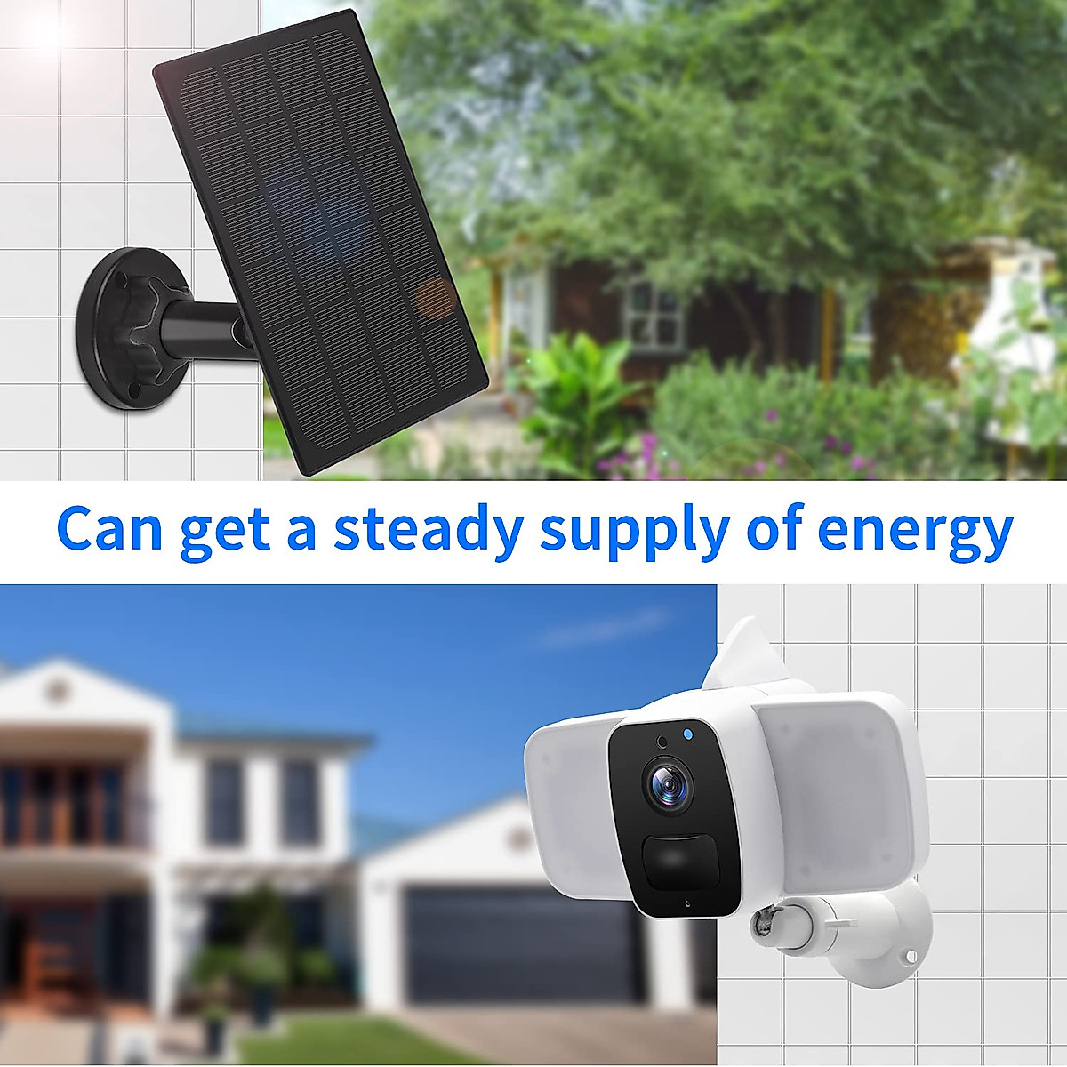 Solar Panel for Security Camera,USB Solar Panel Compatible with Rechargeable Battery Camera,5V 3.5W Waterproof Solar Panel with 10ft Charging Cable,Adjustable Security Mount(3 Pack)