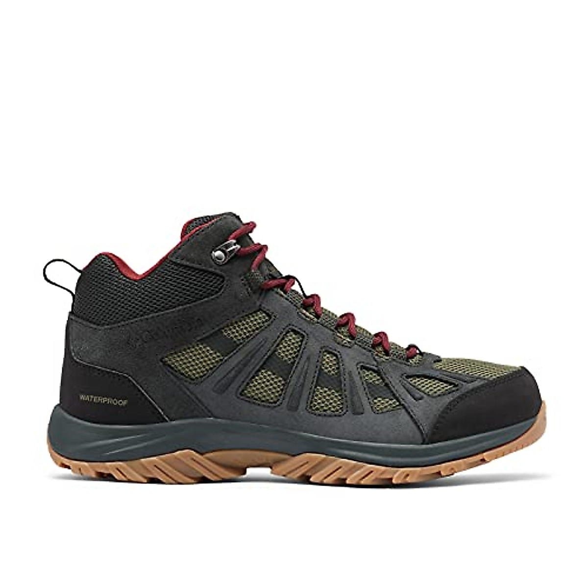 Columbia Men's Redmond III Mid Waterproof Hiking Shoe, Nori/Red Jasper, 13