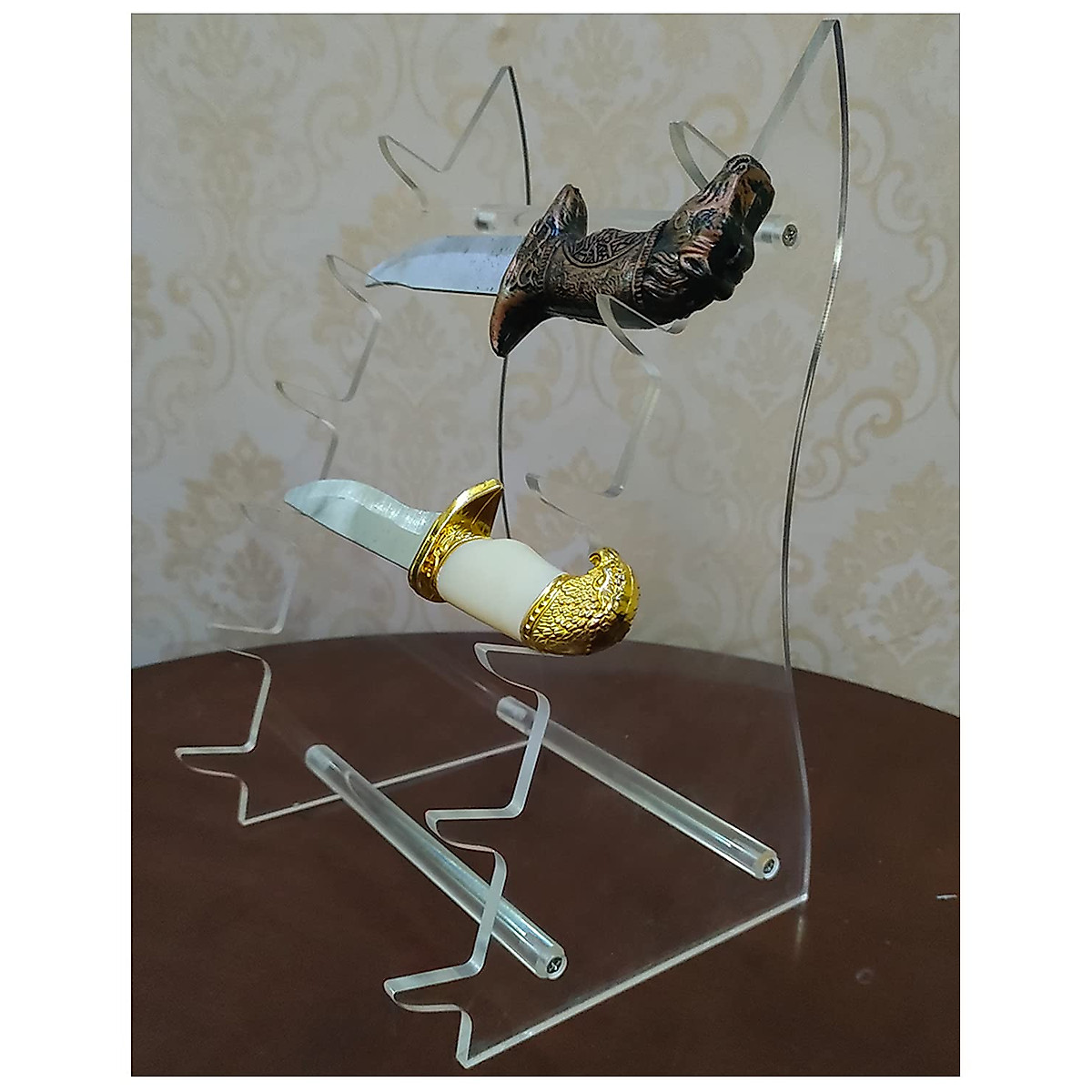 Arcylic Knife Display Stand Holder 6 Pcs,Thickening,2 Stand