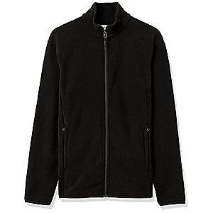 Amazon Essentials Men's Full-Zip Polar Fleece Jacket (Available in Big & Tall), Black, Medium