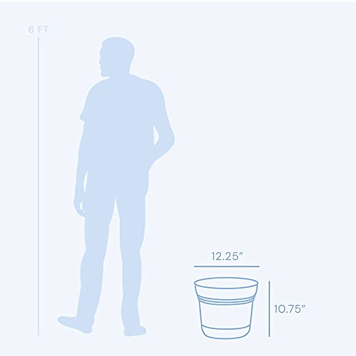 Bloem Saturn Round Planter with Saucer Tray: 12" - Black - Durable Plastic Pot, Matte Finish, Removable Saucer, for Indoor & Outdoor Use, Gardening, 3 Gallon Capacity