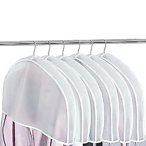 6PACK PEVA Garment Shoulder Covers for Clothes, Clear Protective Shoulder Cover, Breathable Hanging Garment Protectors Dust Covers for Suit, Coats, Jackets, Dress Closet Storage