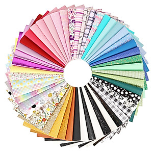 ZAIONE Random Faux Leather Sheets: Glitter Plaid Print Leather 20Pcs 8X12 Inch Grain Texture Embossed Colors Pattern Leather for Earrings Crafts