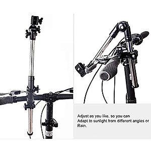 Umbrella Mount Holder, Adjustable Umbrella Mount Stand No Need Wrench to Attach/Detach Umbrella Clamp for Wheelchair, Walker, Rollator, Bicycle, Pram, Stroller(Black)