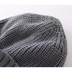 Home Prefer Men's Outdoor Newsboy Hat Winter Warm Thick Knit Beanie Cap with Visor (Light Gray)