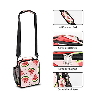 Lunch Box for Kids Girls Boys Watermelon Lunch Bags for Teens Insulated Lunch boxes for School, Work, Picnic, Summer Fruit Cooler Tote Bag with Adjustable Shoulder Strap