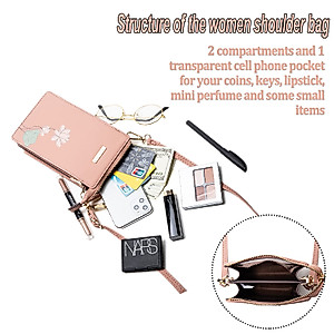 Touchscreen Phone Crossbody Bag for Women Cell Phone Purse Wallet Crossbody with Credit Card Slots for iPhone 13/13Pro etc. (Black)