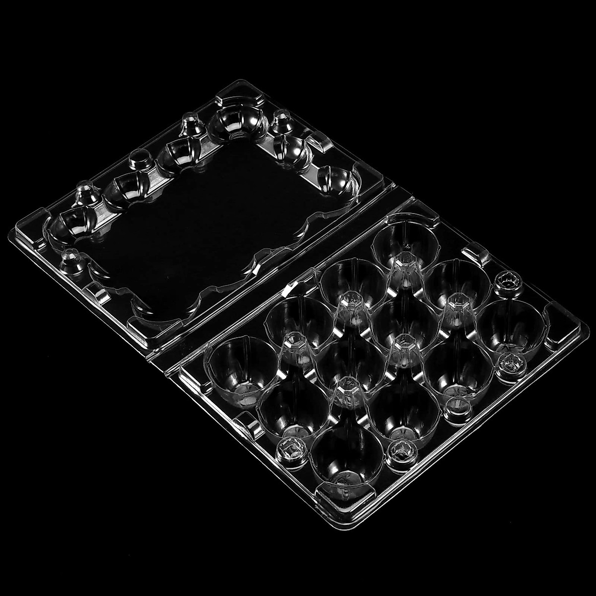 MANCHAP 150 Pack 12 Grids Plastic Quail Egg Carton Bulk, Clear Quail Eggs Carton Holders, Small Trays Stackable Storage Dispenser Case for Small Quail Eggs, Pigeon Eggs, Clear