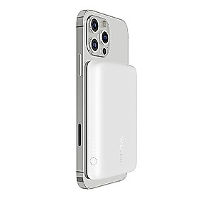 Belkin Wireless Power Bank w/MagSafe Compatible 7.5W Wireless Charging - Portable Magnetic Charging Bank - Compatible w/iPhone 15, 15 Plus, 15 Pro, 15 Pro Max, iPhone 14, AirPods, & More - White