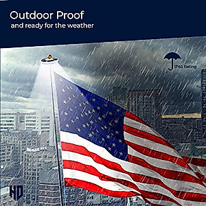 HOME DEPUTY Solar Flag Pole Light - Solar Flag Light - 111 led - Brightest Outdoor flagpole Light for Most in-ground flagpoles - Dusk to Dawn Lighting Power - Pole Topper - Rechargeable Battery