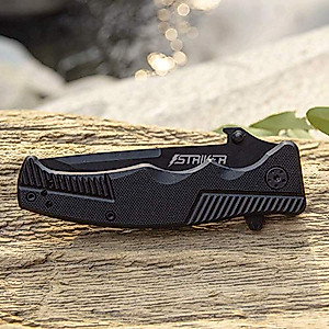 Striker Quick-Draw Tactical Folding Pocket Knife - 3.5 in. Tanto Tip Blade