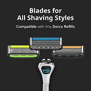 Dorco Pace 4 Pro - Four Blade Razor Shaving System - 2 Replacement Handles (Handles Only)