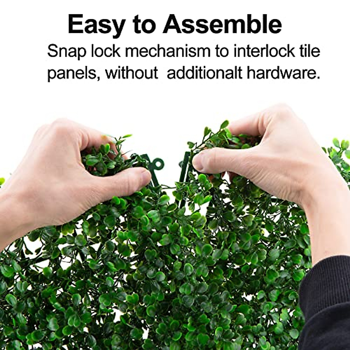 Cliselda Grass Backdrop Wall Panels 8PCS 10"x10" Artificial Boxwood Hedge Greenery Wall Panels, Privacy Hedge Screen Faux Boxwood for Indoor Outdoor Plant Wall Decor